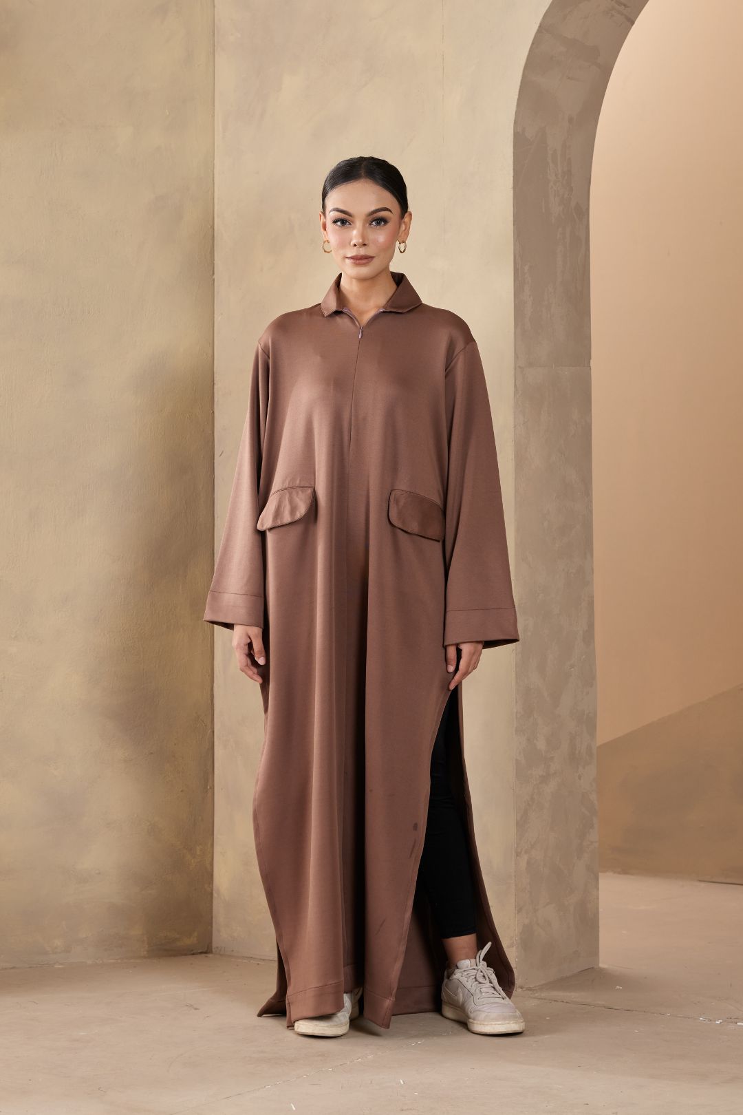 Jenna Shirt Dress in Chocolate – BY MARLENA